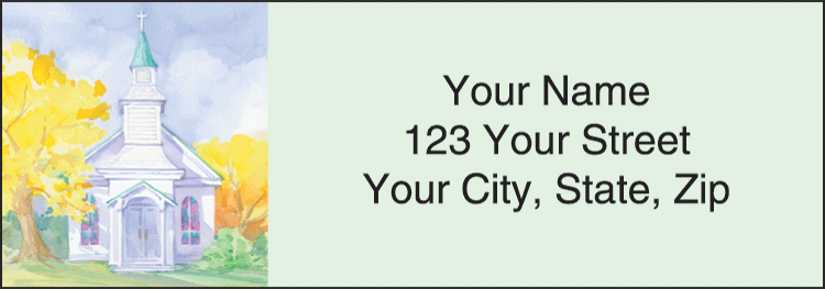 Country Churches Address Labels | Designer Checks